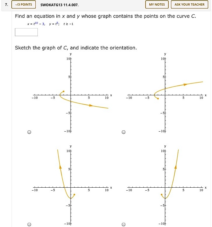 7. -/3 POINTS SWOKATG13 11.4.007. MY NOTES ASK YOUR TEACHER Find an ...