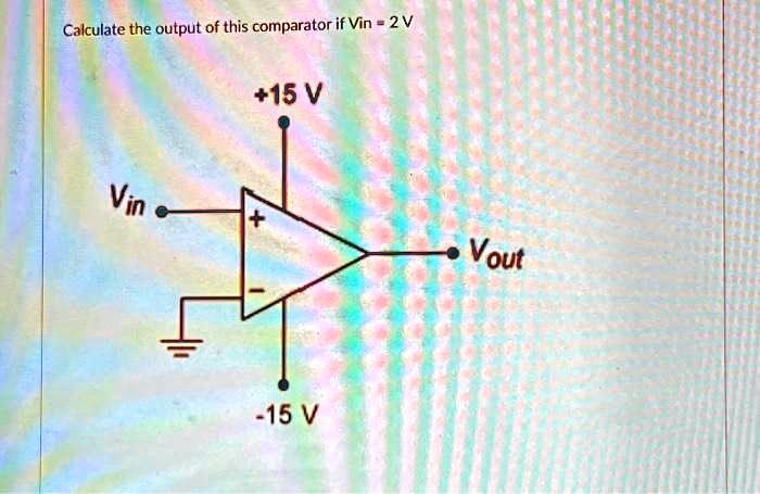 SOLVED: Calculate the output of this comparator if Vin = 2 V Vin +15 V -15 V Vout Calculate the ...