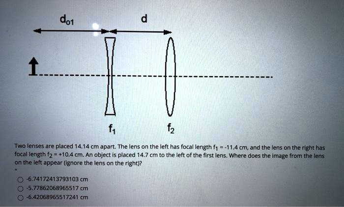 do1 two lenses are placed 1414 cm apart the lens on the left has focal ...
