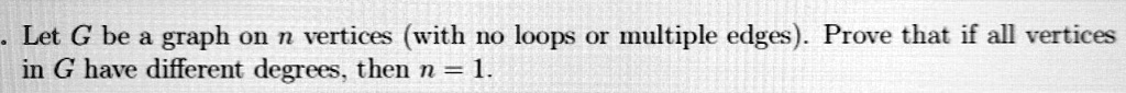 [GET ANSWER] Let G be a graph on n vertices (with no loops or multiple ...