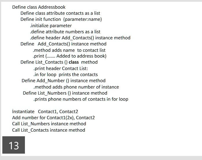 Solved Define Class Addressbook Define Class Attribute Contacts As A List Define Init 4150