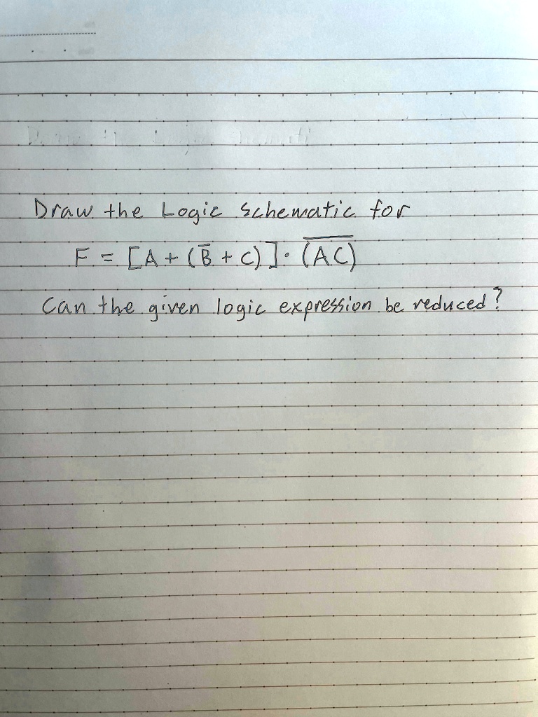 SOLVED: Please draw the logic schematic for the following logic ...
