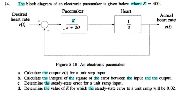 SOLVED: 14. The block diagram of an electronic pacemaker is given below ...
