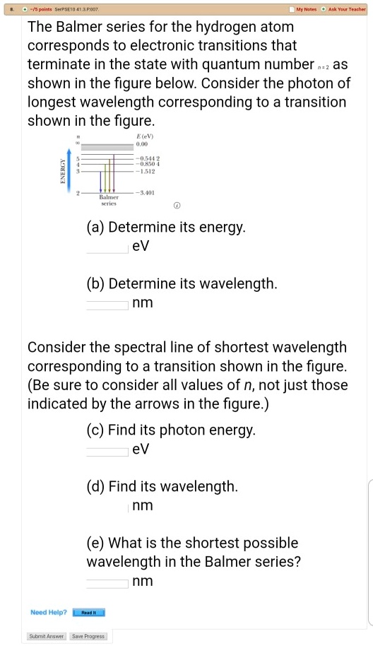 the balmer series for the hydrogen atom corresponds to electronic ...