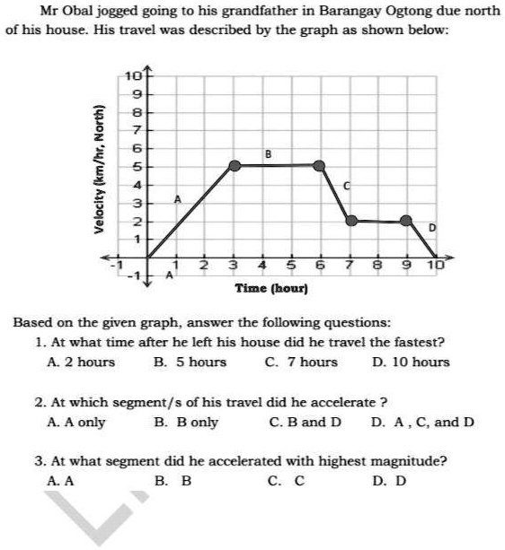 SOLVED: Mr. Obal jogged to his grandfather's house in Barangay Ogtong ...