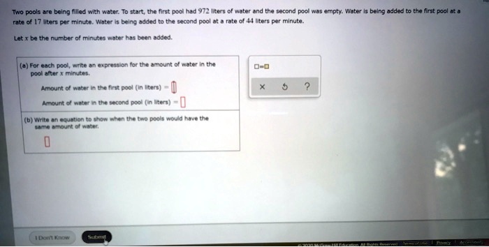 SOLVED: Two pools are (69ing filled with Kazer start; the fint pool had ...
