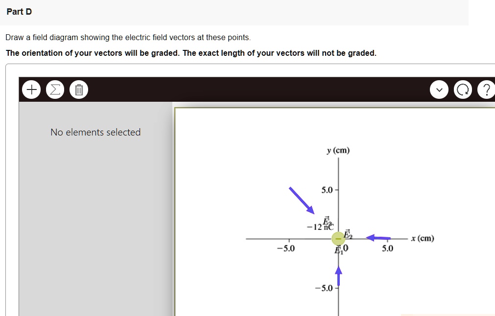 part d draw a field diagram showing the electric field vectors at these ...