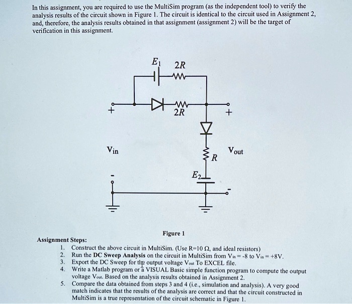In this assignment, you are required to use the MultiSim program (as the independent tool) to ...