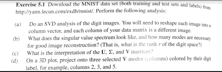 Solved Need Help Performing Svd Analysis On Mnist Data Using Matlab Part A Yannlecun