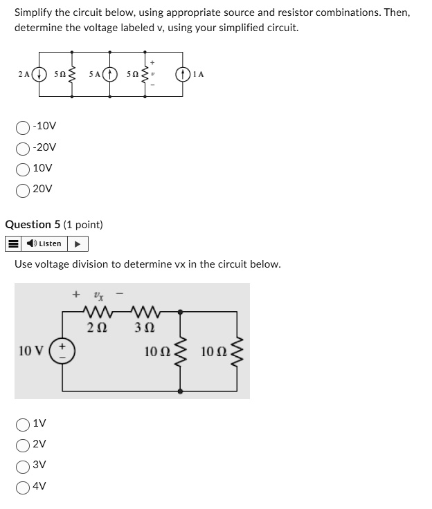 Solved Texts Simplify The Circuit Below Using Appropriate Source And Resistor Combinations 