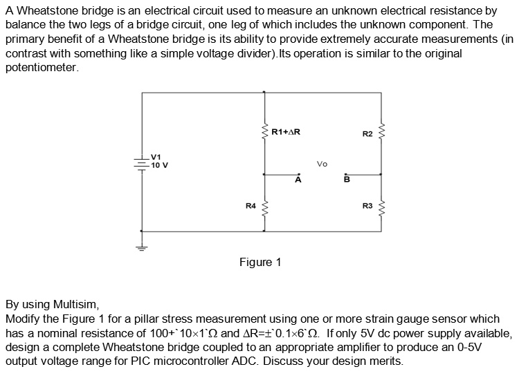 SOLVED: A Wheatstone bridge is an electrical circuit used to measure an unknown electrical ...