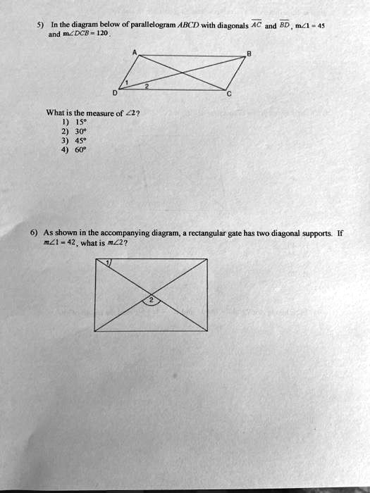the diagram below of parallclogram abcd with diagonals c ad bd mzi dcb ...