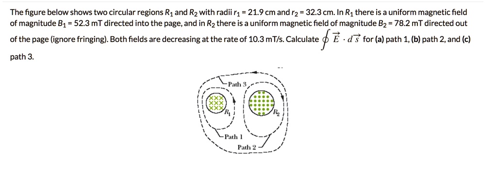 SOLVED: The figure below shows two circular regions R1 and Rz with ...