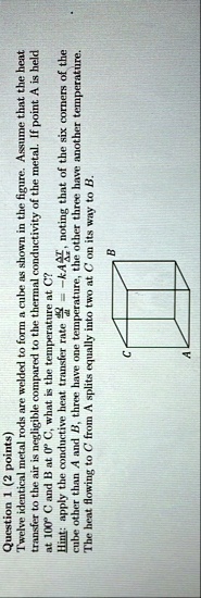 question 1 2 points twelve identical metal rods are welded to form a ...