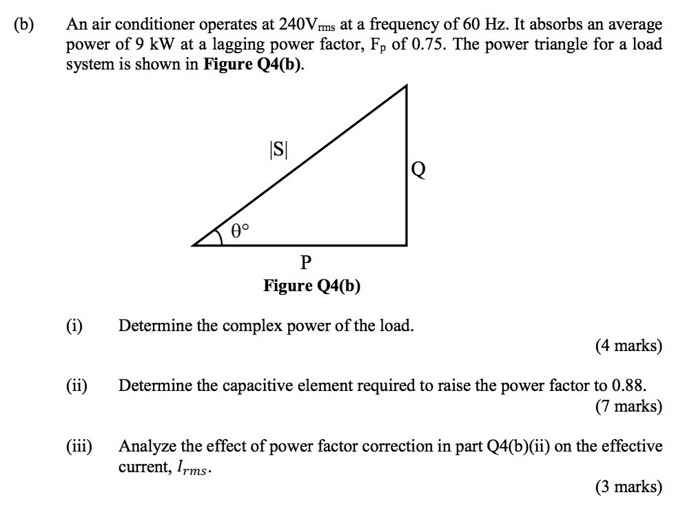 an air conditioner operates at 240vrms at a frequency of 60 hz it ...