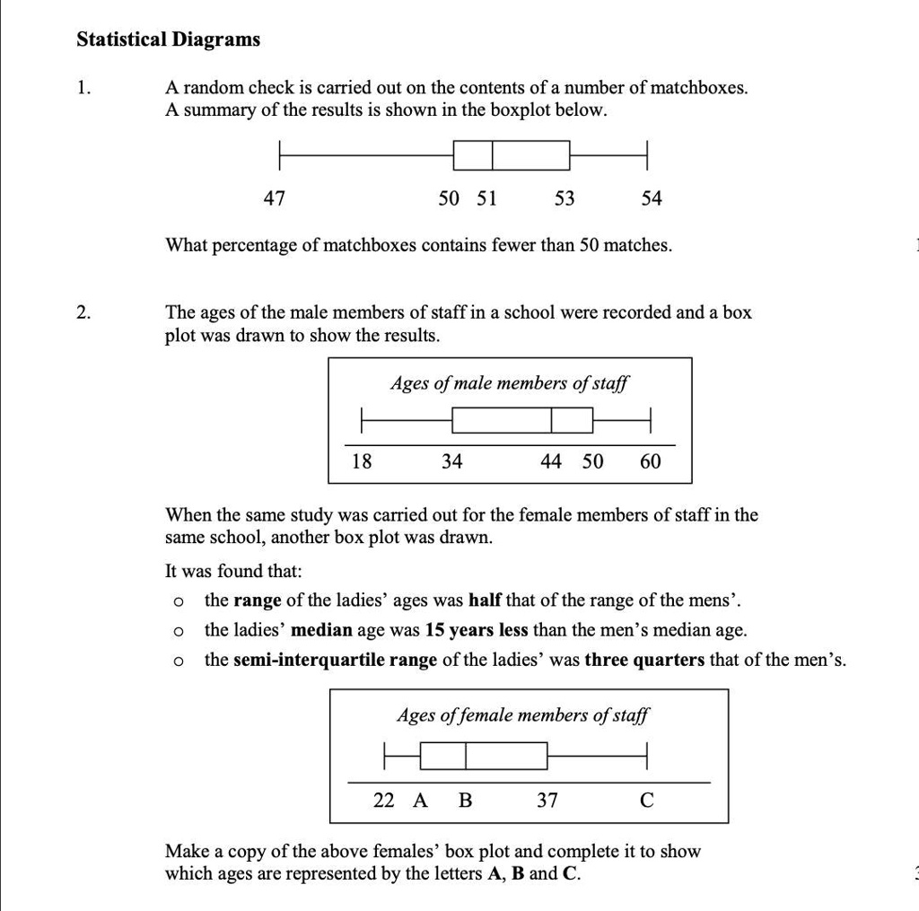 any 1 of these please statistical diagrams a random check is carried ...