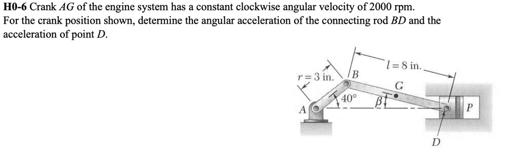 SOLVED: H0-6 Crank AG of the engine system has a constant clockwise ...