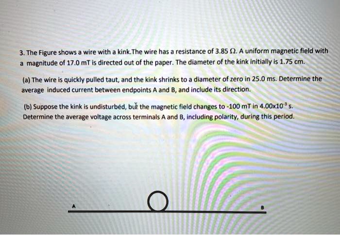 SOLVED: The figure shows a wire with a kink. The wire has a resistance ...