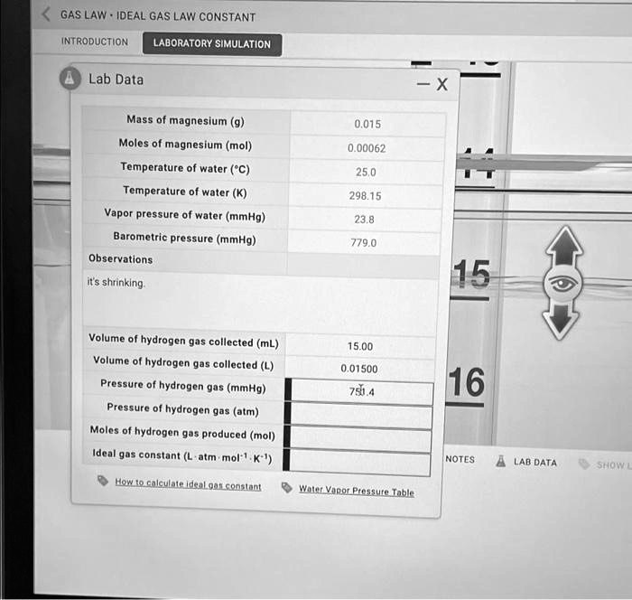 SOLVED: Texts: Calculate the pressure of hydrogen gas in mmHg ...