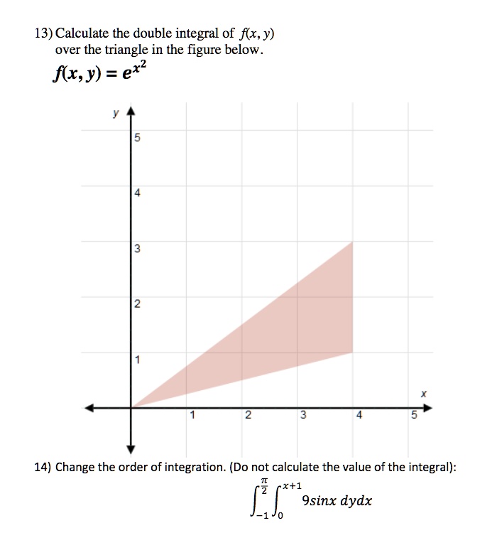 13 calculate the double integral of flxy over the triangle in the ...