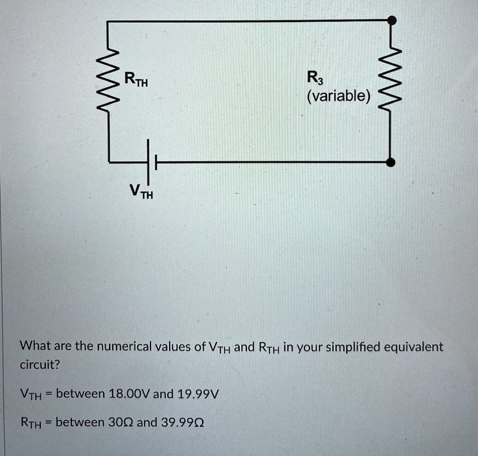rth ra variable what are the numerical values of vth and rth in your ...