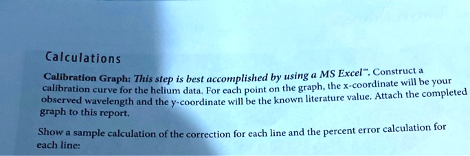 calculations calibration graph this step is best accomplished by using ms excel construct the ...