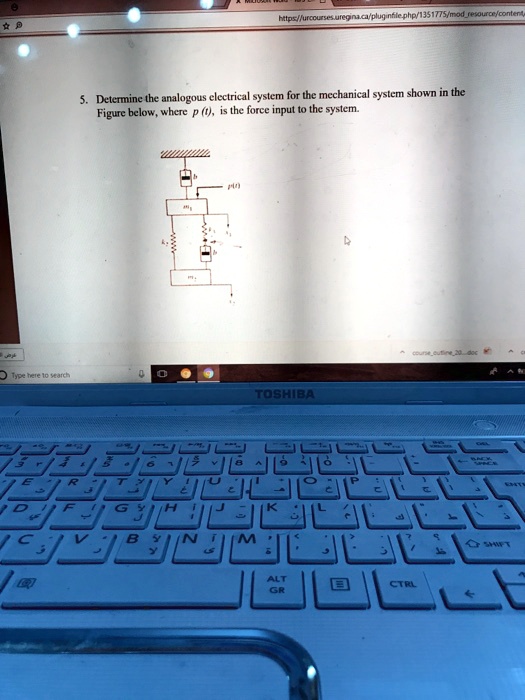 SOLVED: Determine the analogous electrical system for the mechanical system shown in the Figure ...