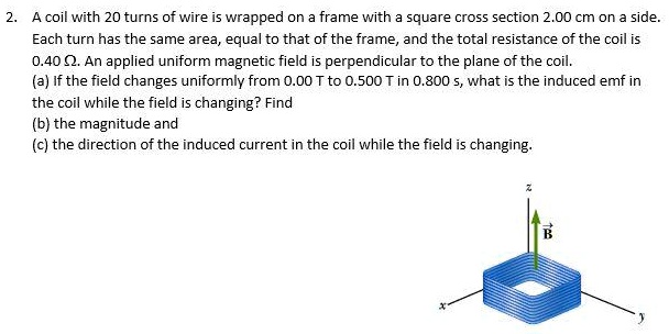 Solved A Coil With 20 Turns Of Wire Is Wra Ped Frame With Square Cross