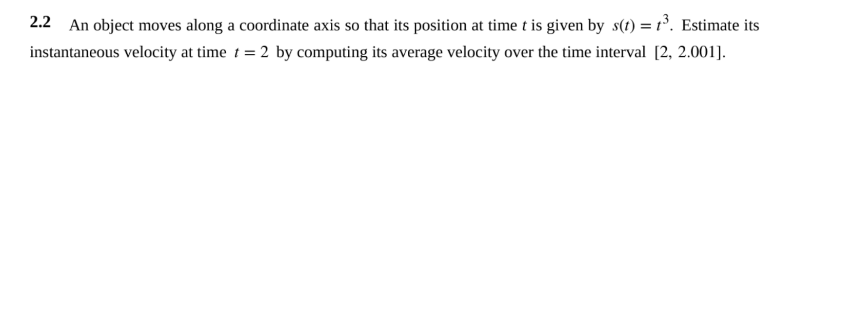 2 2 An Object Moves Along A Coordinate Axis So That Its Position At