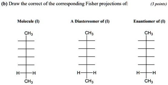 SOLVED: (b) Draw the correct of the corresponding Fisher projections of ...