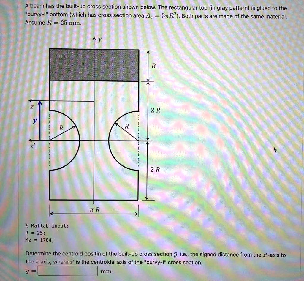 A beam has the built-up cross section shown below. The rectangular top ...