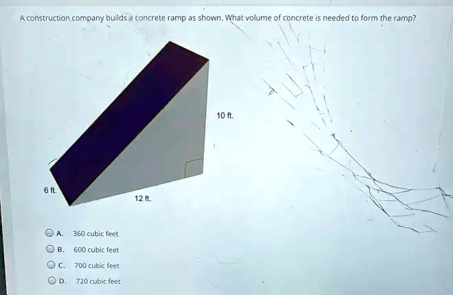 construction company builds concrete ramp a5 shown what volurne of ...