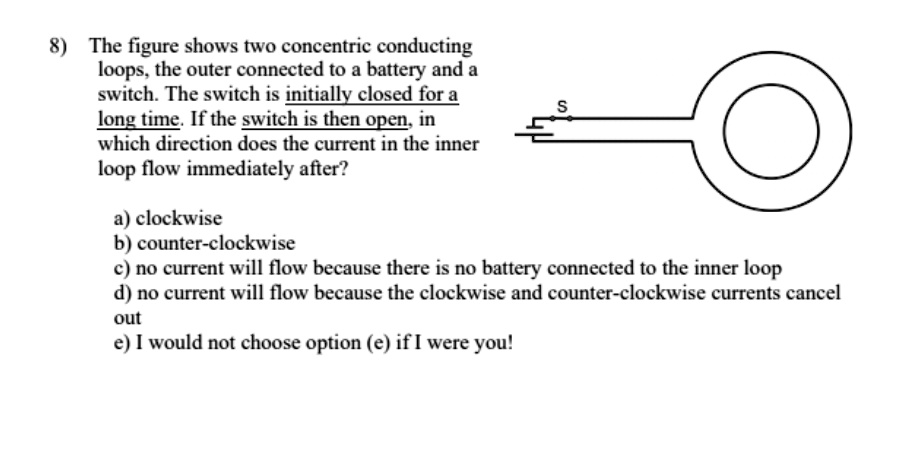 SOLVED:8) The figure shows two concentric conducting loops: the outer ...