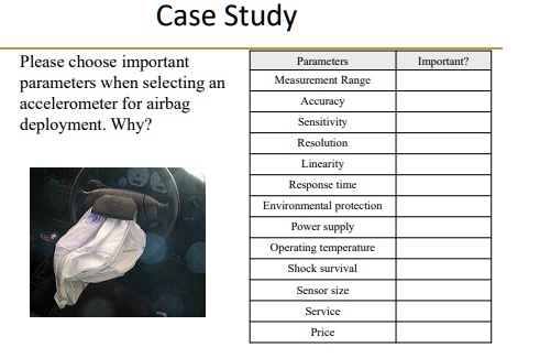 Case Study Please choose important parameters when selecting an ...
