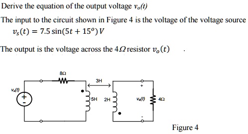 SOLVED: Derive the equation of the output voltage v(t). The input to the circuit shown in Figure ...