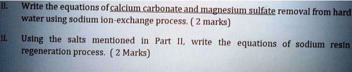 ii. Write the equations of calcium carbonate and magnesium sulfate ...