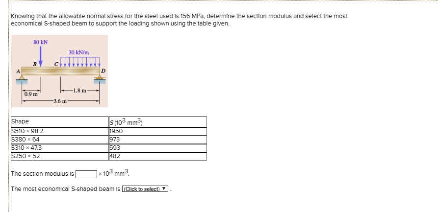 knowing that the allowable normal stress for the steel used is 156 mpa ...