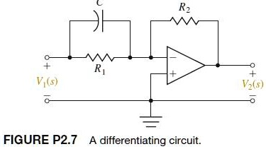 p27 obtain the transfer function of the differentiating circuit shown ...
