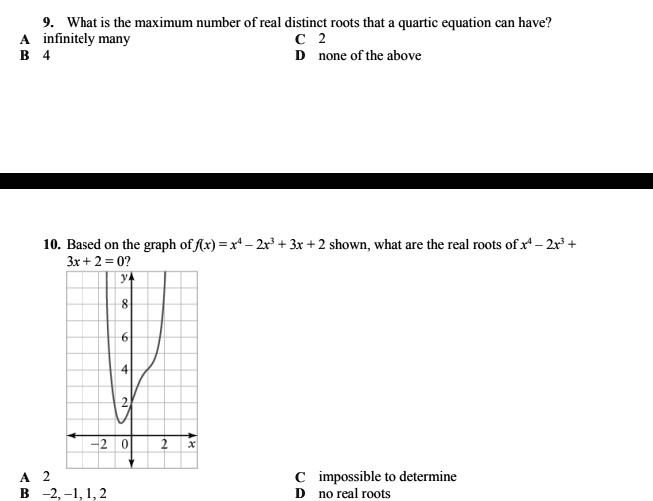 SOLVED: What is the maximum number of real distinct roots that quartic equation can have ...