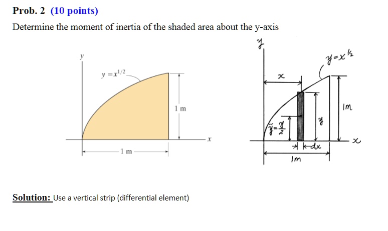 Prob. 2 (10 points) Determine the moment of inertia of the shaded area ... Prob. 2 (10 points) Determine the moment of inertia of the shaded area ...