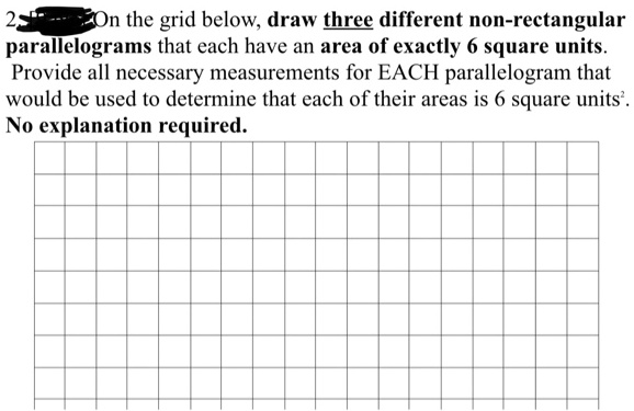 27 on the grid below draw three different non rectangular ...