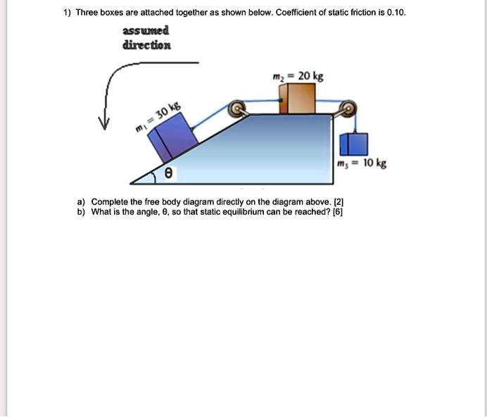 SOLVED: Three boxes are attached together as shown below. Coefficient ... SOLVED: Three boxes are attached together as shown below. Coefficient ...