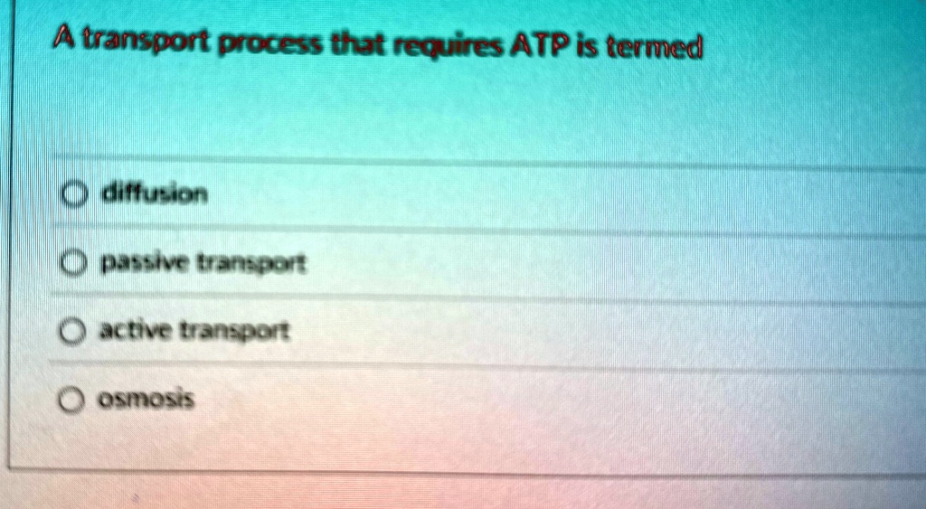 a transport process that requires atp is termed diffusion passive ...