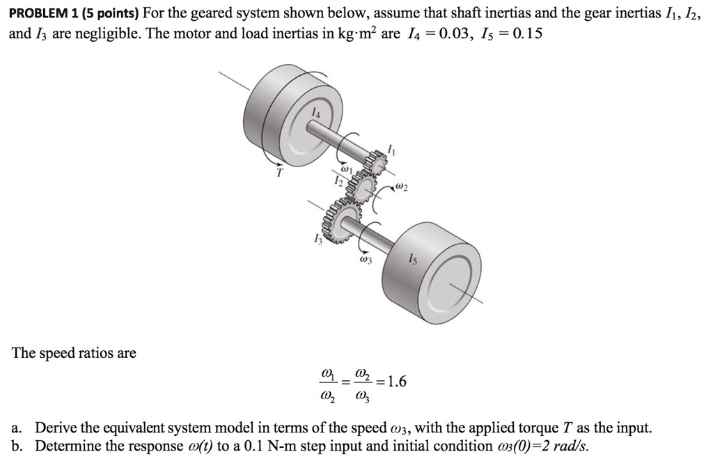 SOLVED: PROBLEM 1 (5 points) For the geared system shown below, assume ...