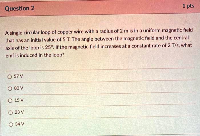 SOLVED: A single circular loop of copper wire with a radius of 2 m is ...