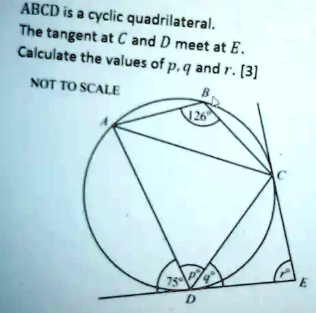 SOLVED: ABCD is a cyclic The quadrilateral, tangent at € ad D meet at E. Calculate the values of ...