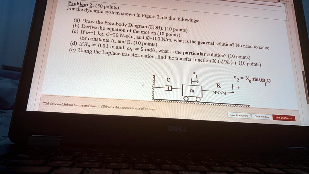 SOLVED: Problem 2: (50 points) For the dynamic system shown in Figure 2, do the following: a ...
