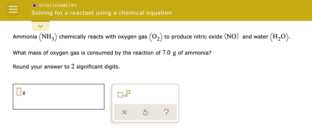 SOLVED: STOICHIOMETRY Solving for a reactant using a chemical equation ...