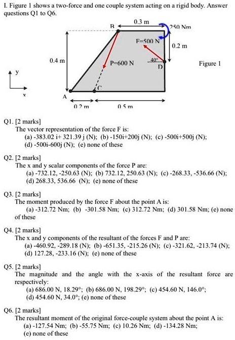SOLVED: Texts: Two force and one couple system acting on a rigid body ...
