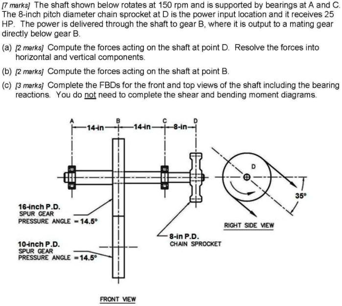 7 marks the shaft shown below rotates at 150 rpm and is supported by ...